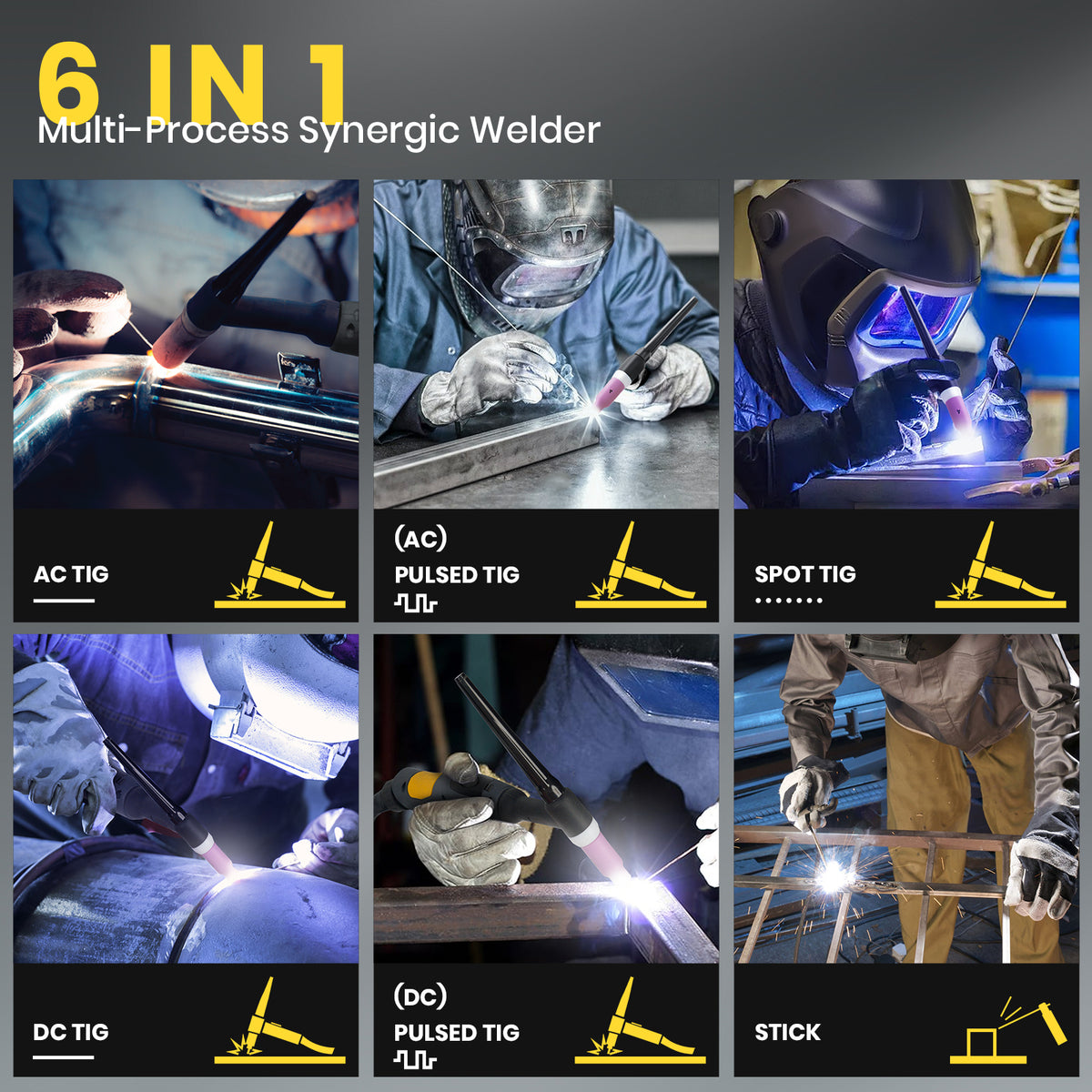 SSIMDER TIG-250 AC TIG Welder With Smart Synergic AC/DC TIG, AC/DC Pul ...