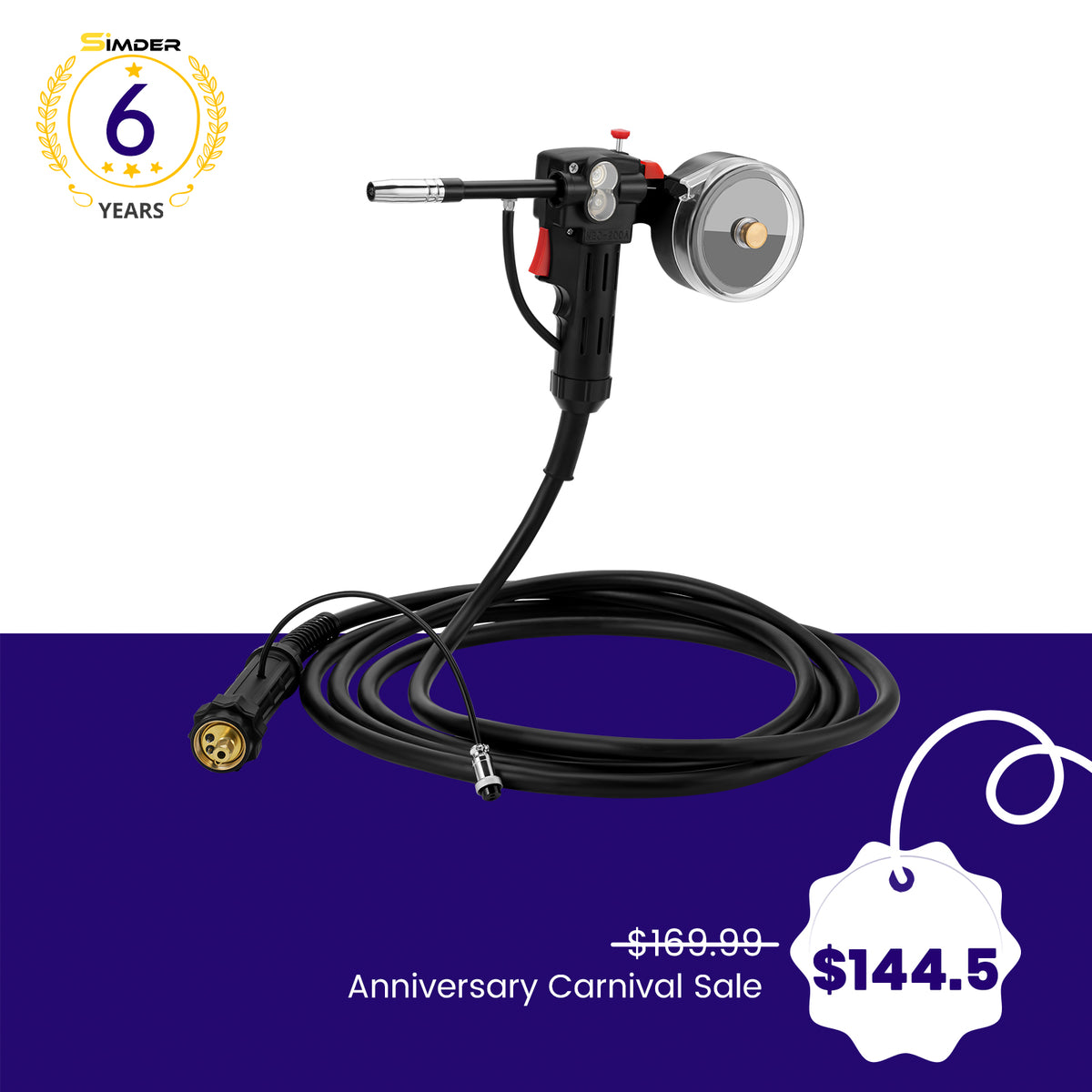 SSimder 16ft 200 Amp Aluminum Welding Spool Gun